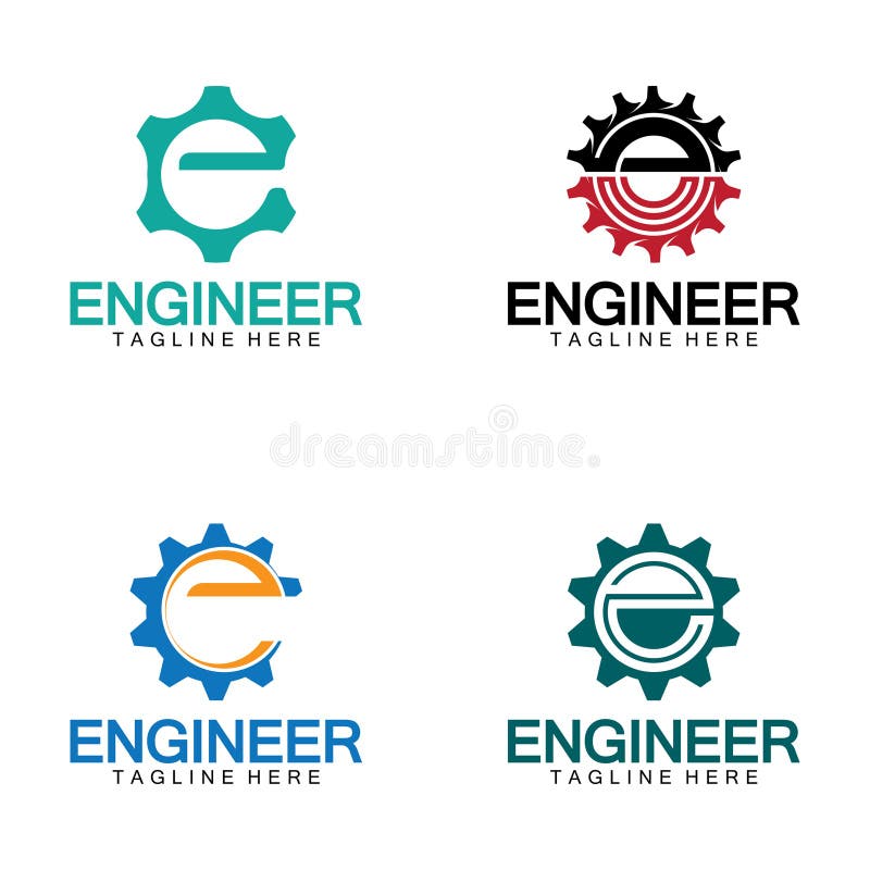 Engineer Logo Design, Letter E Gear Logo, Engineer Logo with Letter E ...