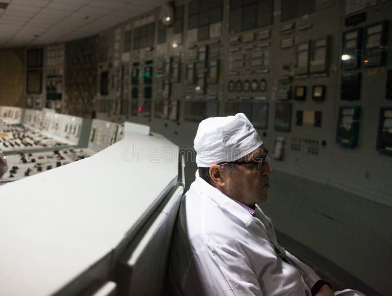 Engineer Looking At The Control Panel At Chernobyl Editorial Stock ...