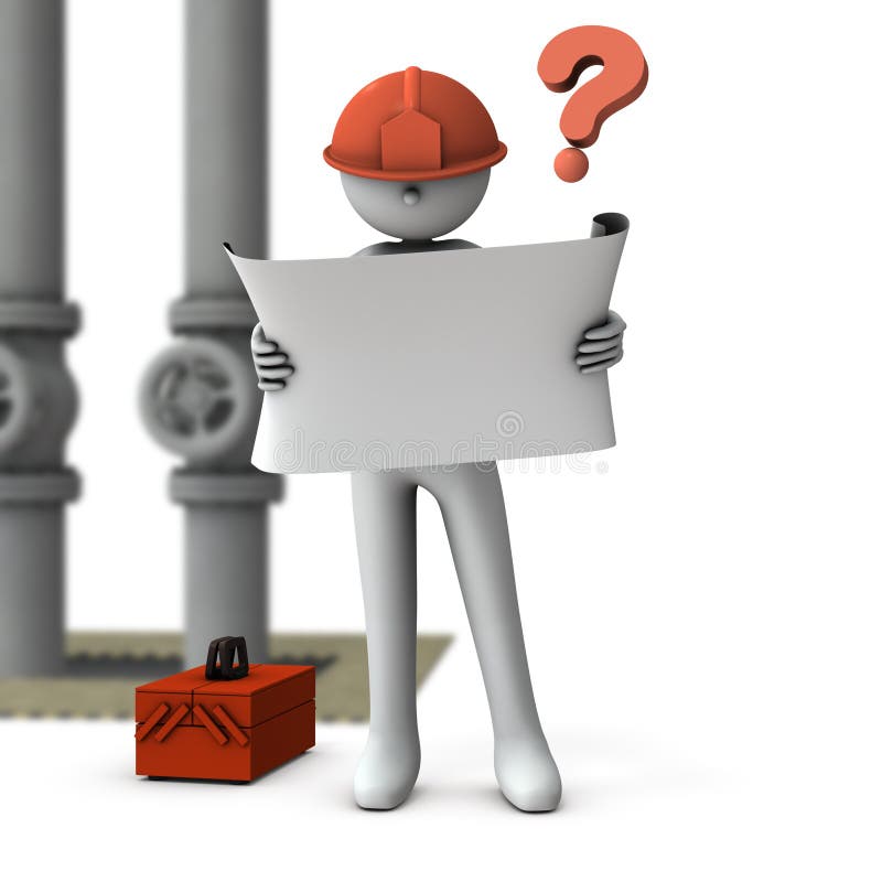 Confused Engineer Cartoon Character Stock Vector - Illustration of ...