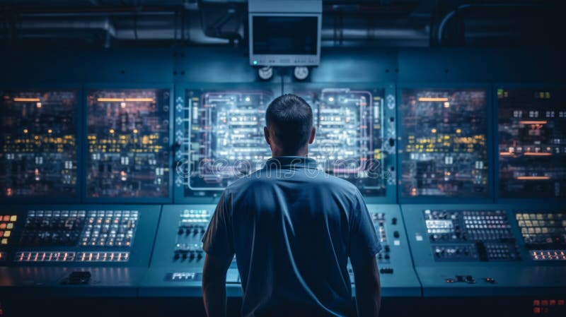 Control Panel at a Nuclear Power Plant. Neural Network AI Generated ...