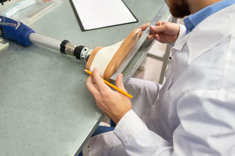 Prosthetist Working in Design Laboratory Stock Image - Image of ...