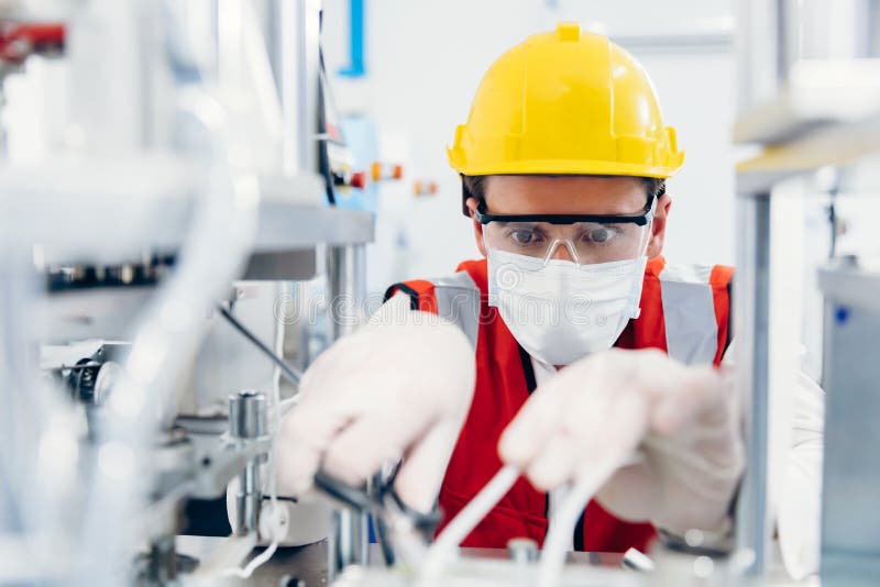 Engineer Male Maintenance Fix Science Machine with Care and Safety ...