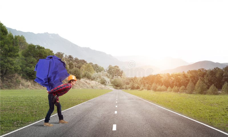 Engineer man carry load stock image. Image of constructor - 221420085