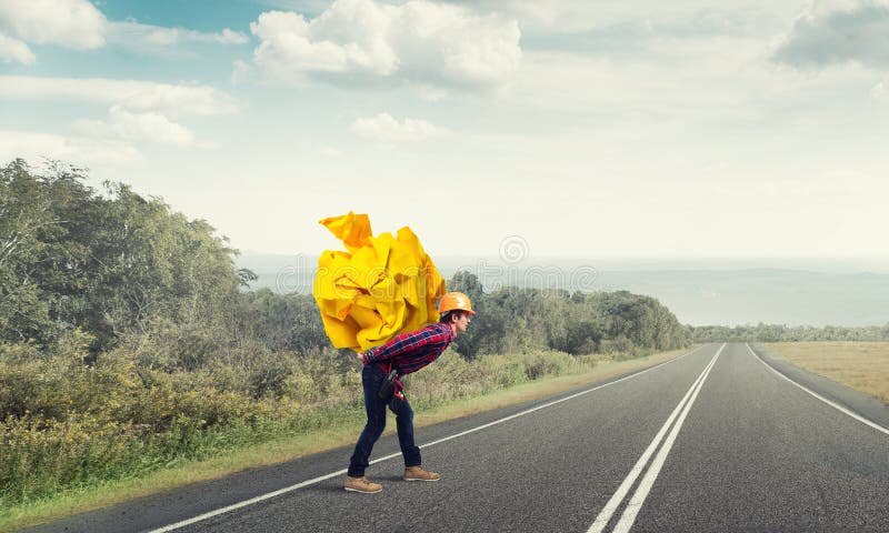 Engineer man carry load stock photo. Image of work, carry - 254773768