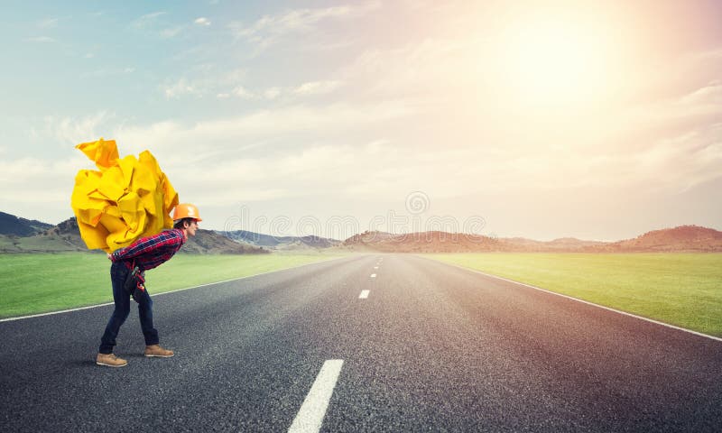 Engineer man carry load stock photo. Image of industrial - 257112580