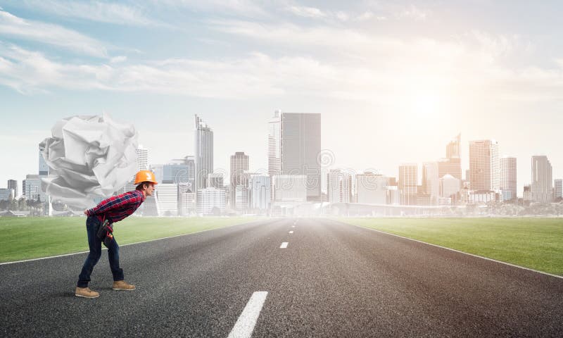 Engineer man carry load stock image. Image of worker - 258984671