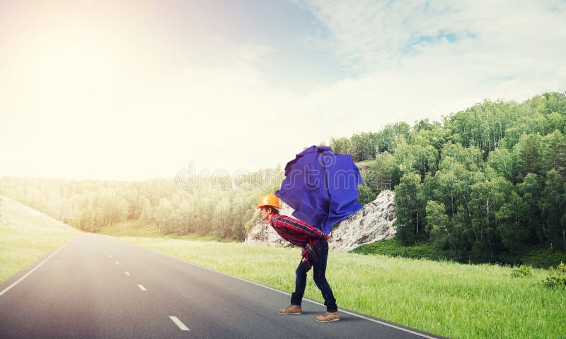 Engineer man carry load stock photo. Image of work, business - 267817900