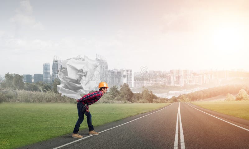 Engineer man carry load stock photo. Image of industrial - 268482270