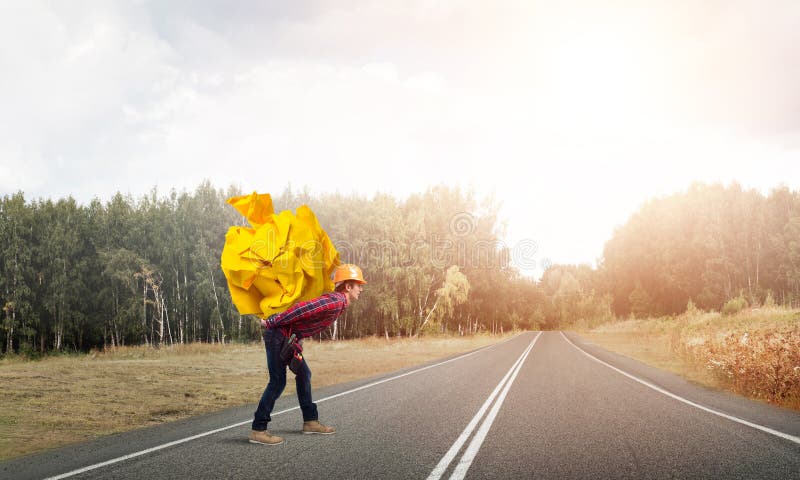 Engineer man carry load stock photo. Image of carry - 270641572