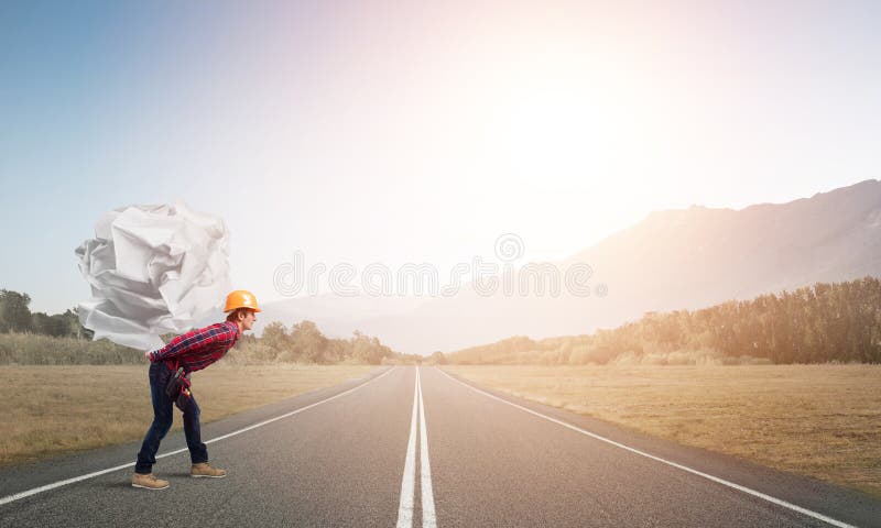 Engineer man carry load stock photo. Image of develop - 278683972