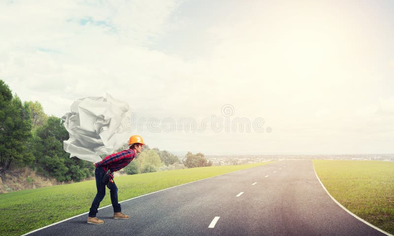 Engineer man carry load stock image. Image of delivery - 281366831