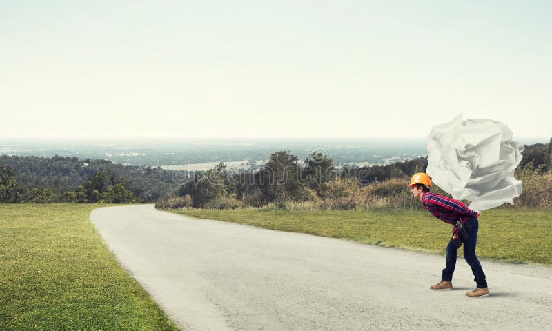 Engineer man carry load stock image. Image of creativity - 281555399