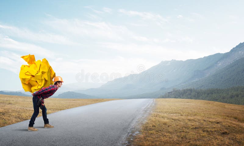 Engineer man carry load stock photo. Image of carry - 285794010