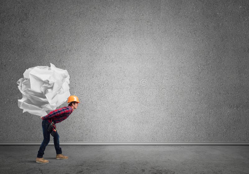 Engineer man carry load stock image. Image of repair - 82848351