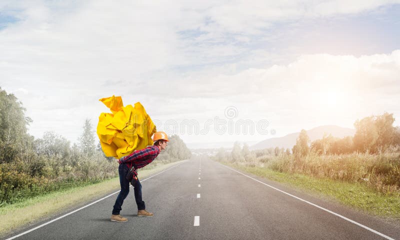 Engineer man carry load stock image. Image of tools - 282476559