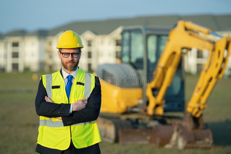 Engineer Man at Civil Engineering, Copy Space. Engineer Man at Civil ...
