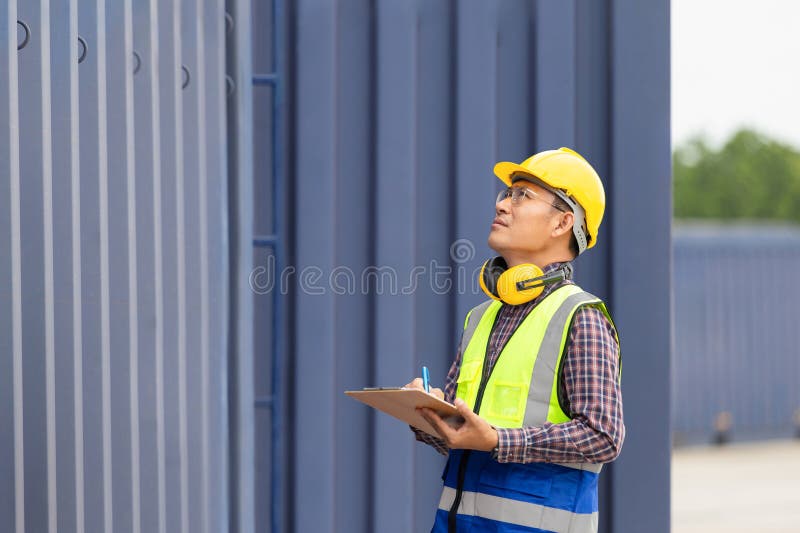 Engineer Man with Clipboard Checklist, Industrial Worker in Industry ...