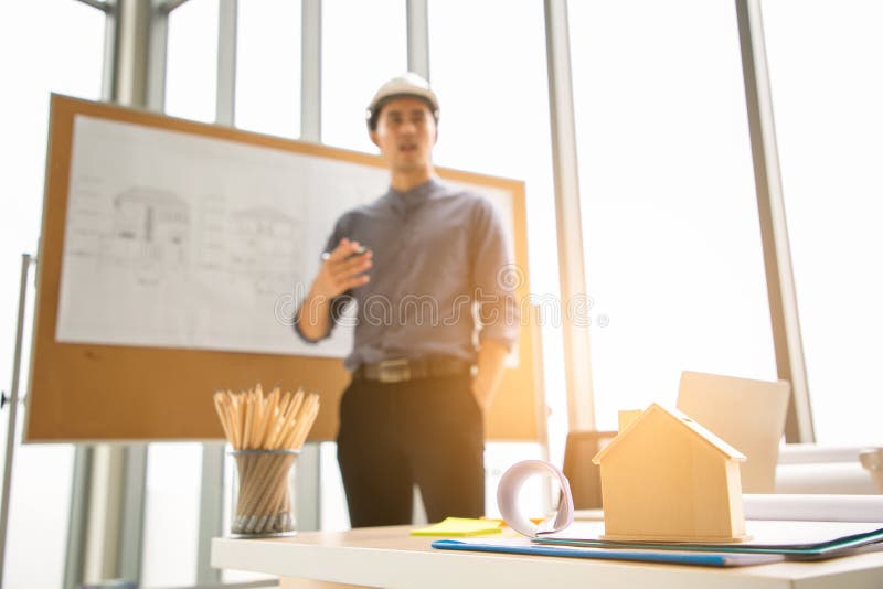 Engineer Man Explaining and Planning about the Home Project To Be Made ...