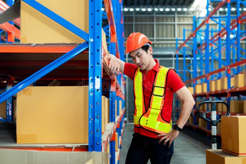 Engineer Man or Factory Worker Feeling Tired for Hardworking in ...