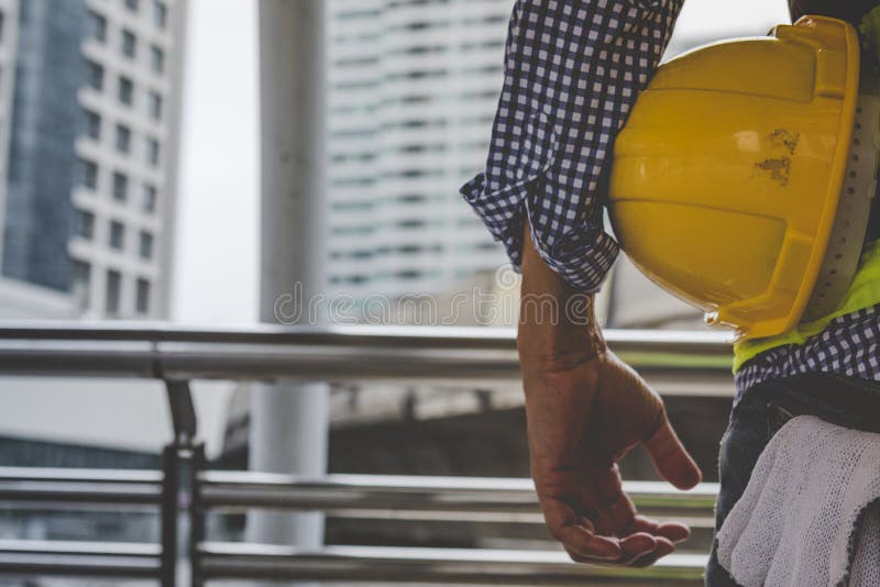 Engineer Man Hands Holding Hardhat White Work Helmet Hard Hat for Civil ...