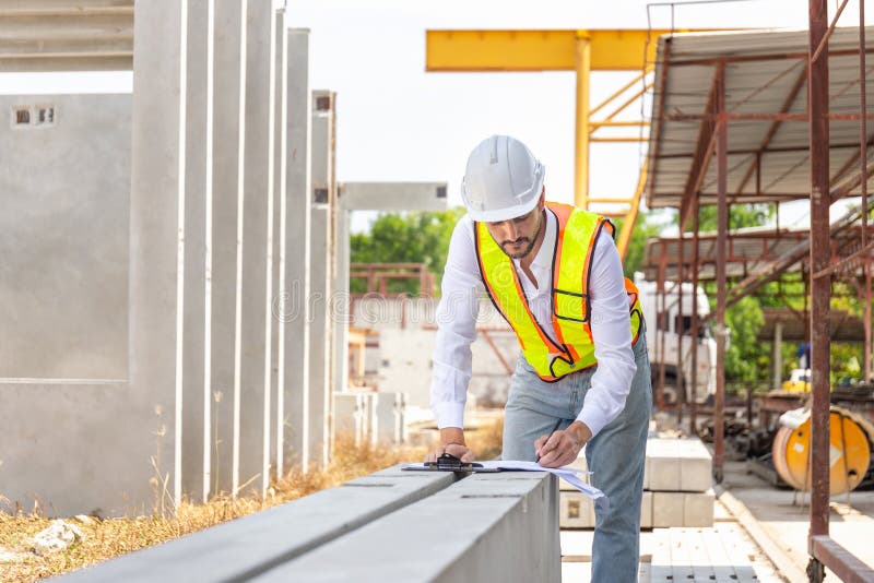 Engineer Man in Hardhats on Construction Site, Foreman Checking Project ...