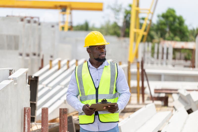 Engineer Man in Hardhats on Construction Site, Foreman Checking Project ...