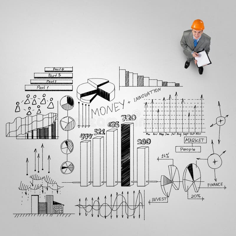 Engineer Man and His Business Strategy Stock Image - Image of ...