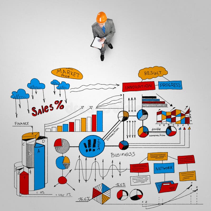 Engineer Man and His Business Strategy Stock Photo - Image of engineer ...