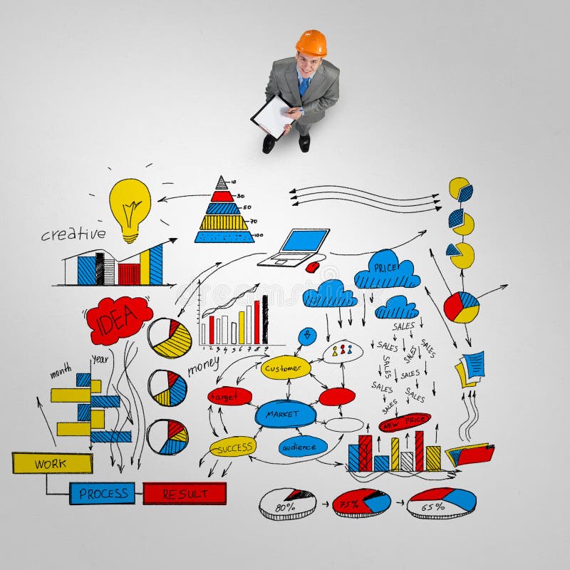 Engineer Man and His Business Strategy Stock Photo - Image of looking ...