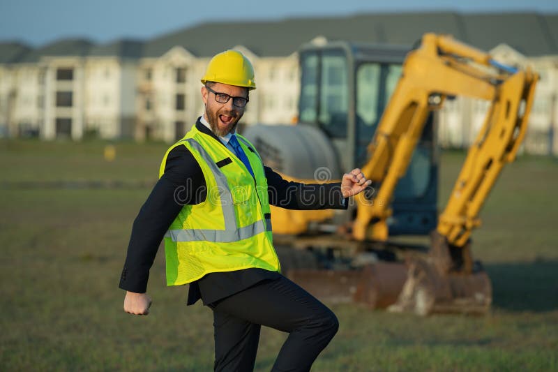 Engineer Man Walk at Civil Engineering. Engineer Man at Civil ...