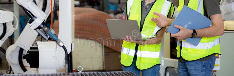 Engineer Man and Woman Talking and Explaining about Robot Arms ...