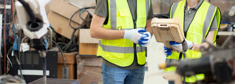 Engineer Man and Woman Talking and Explaining about Robot Arms ...