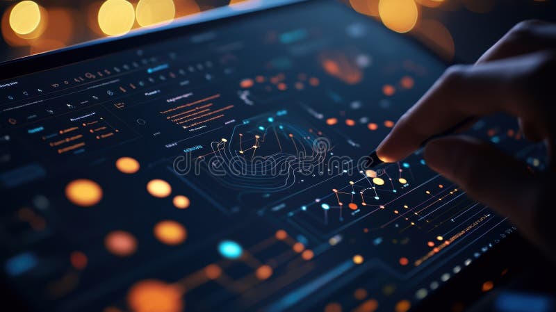 Engineer Managing Industrial Process on Futuristic Control Panel Stock ...