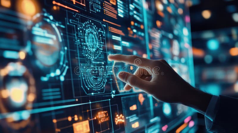 Engineer Managing Manufacturing Process Using Interactive Digital ...