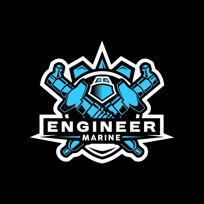 Engineer Marine Logo Design Emblem Maintenance Vector Graphic Stock ...