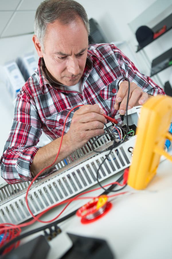 Engineer Measuring Multimeter Panel Board Stock Image - Image of ...