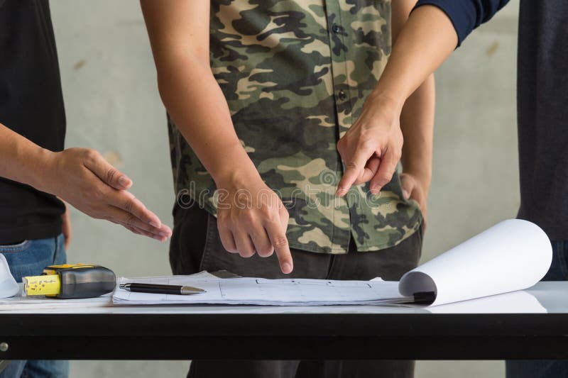 Engineer Meeting for Approved Architectural Project Stock Photo - Image ...