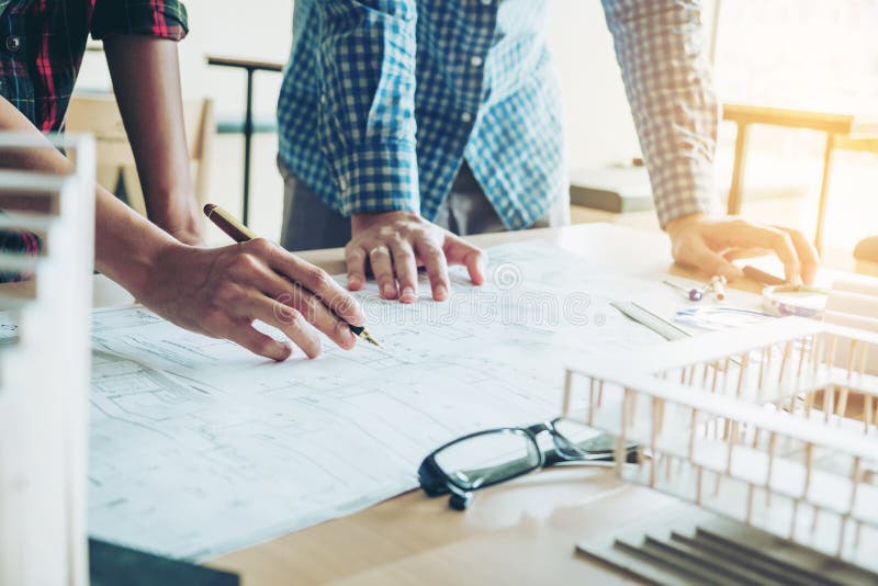 Engineer Meeting for Architectural Project and Working with Part Stock ...