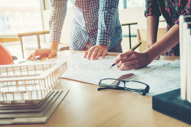 Engineer Meeting for Architectural Project and Working with Part Stock ...