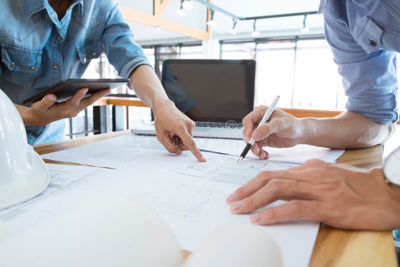 Engineer Meeting for Architectural Project. Working with Partner Stock ...