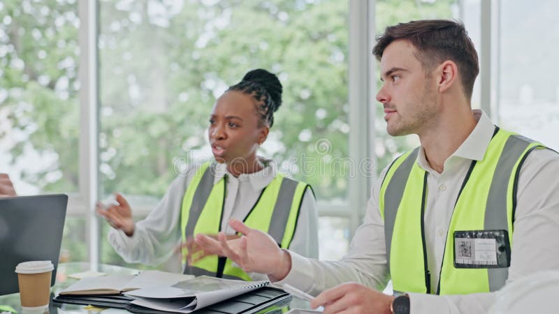 Engineer Meeting, Office and Team Discussion, Collaboration or Talk or ...