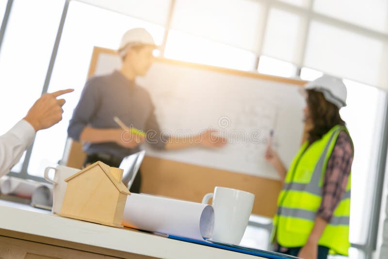 Engineer Man Explaining and Planning about the Home Project To Be Made ...