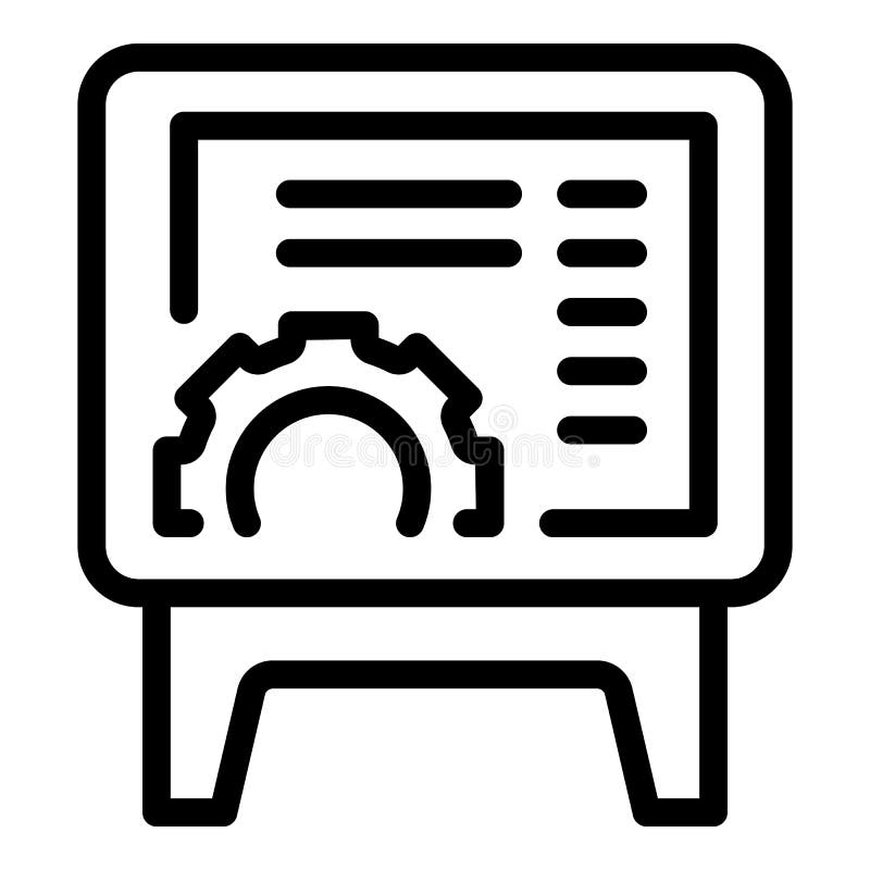 Engineer Monitor Icon Outline Vector. Worker Process Stock Illustration ...