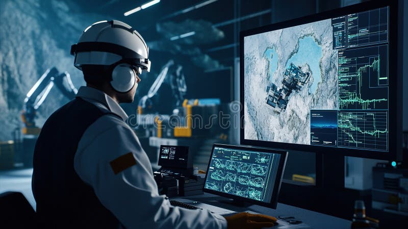 Engineer Monitoring Advanced Machinery Operations in a High-tech ...