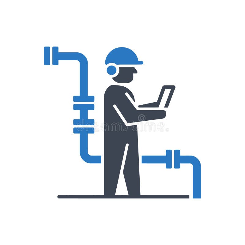 Engineer Monitoring System Icon Stock Vector - Illustration of ...