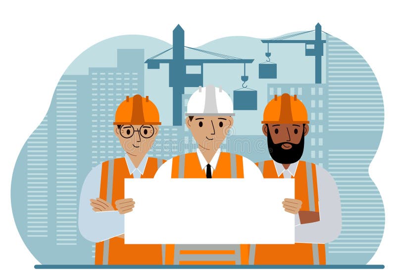 Engineer Near Houses Under Construction and Construction Cranes ...