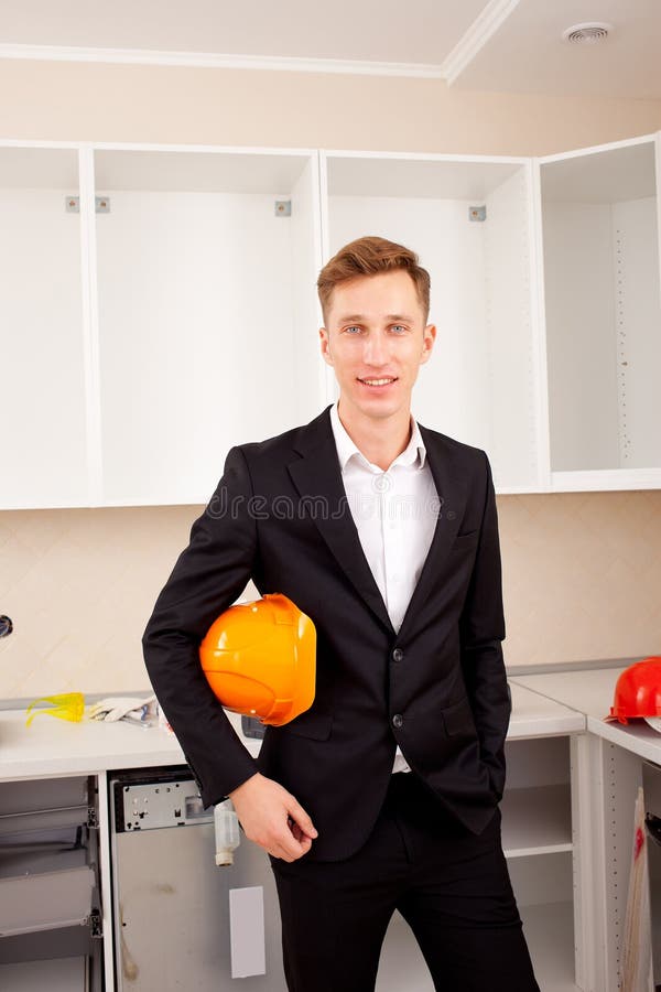Engineer in the New Interior Stock Image - Image of practice ...