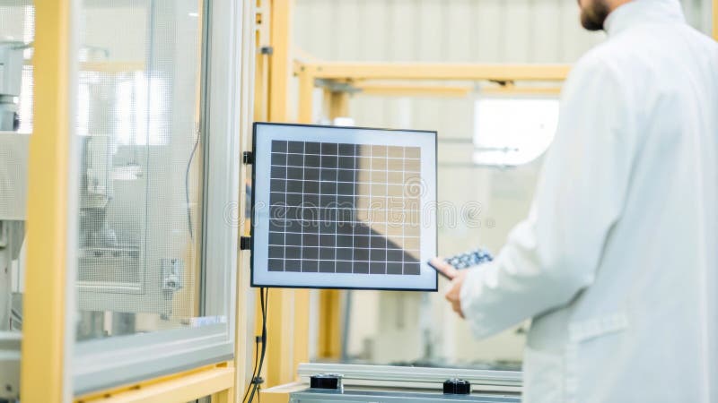 An Engineer Observing a Digital Monitor Displaying Realtime Data ...