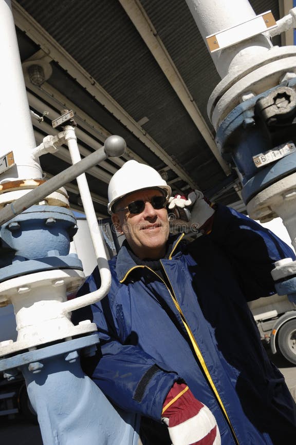 Engineer at Oil and Gas Depot Stock Photo - Image of technology ...