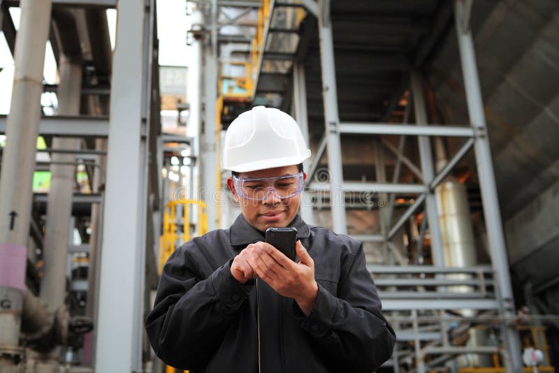 Engineer oil refinery stock photo. Image of environment - 28363576